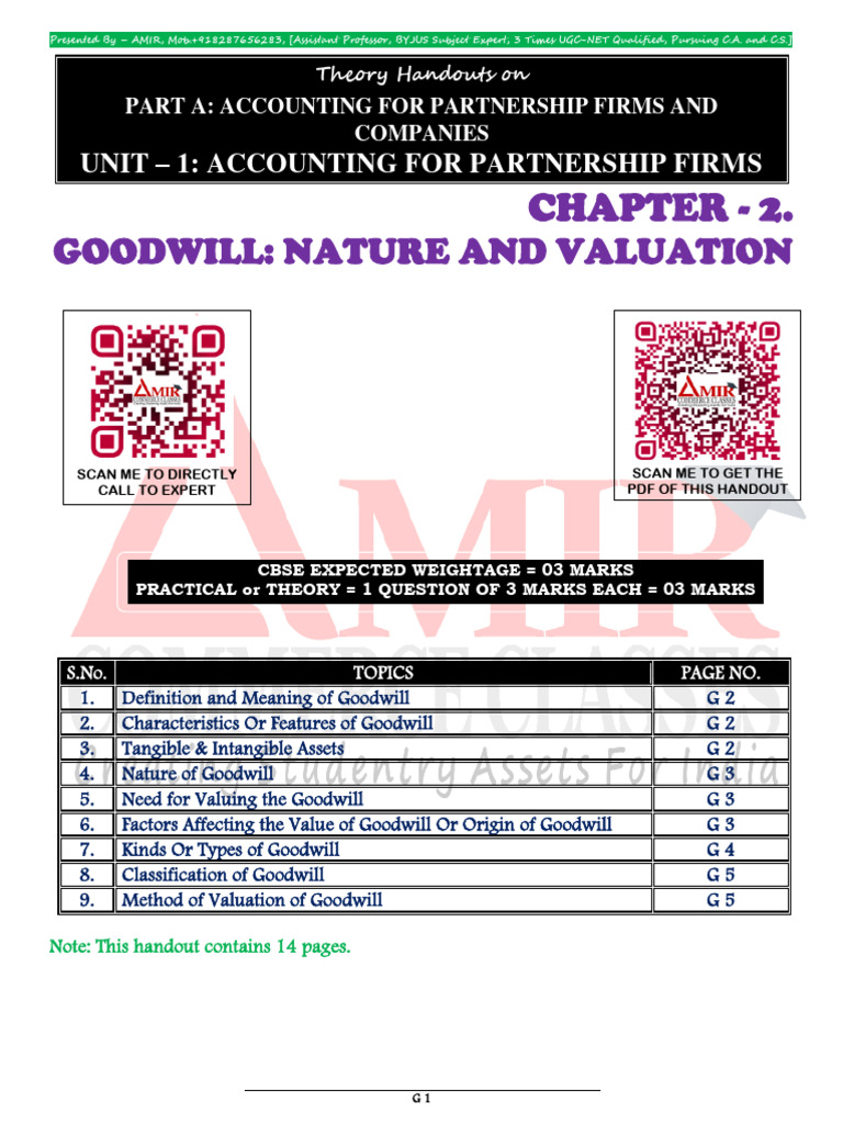 Goodwill: Nature and Valuation Guide | PDF | Goodwill (Accounting ...