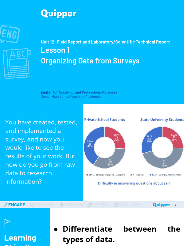 EAP11 12 Unit 12 Lesson 1 Organizing Data From Surveys 1 | Download ...