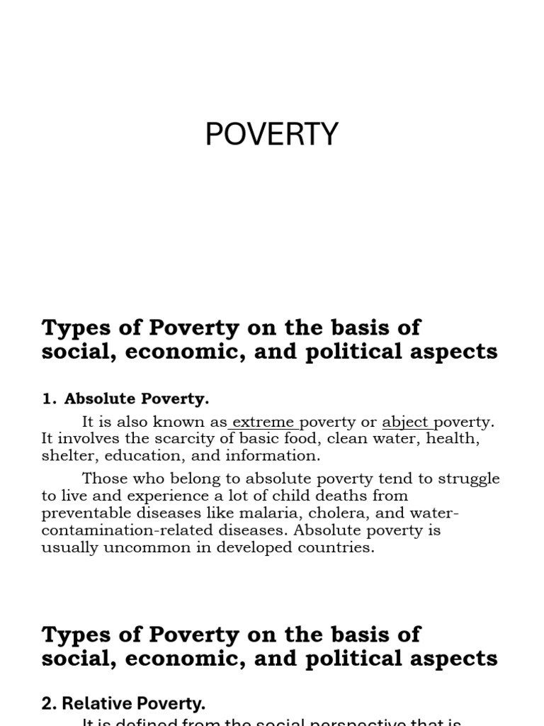 POVERTY | PDF | Poverty | Poverty & Homelessness