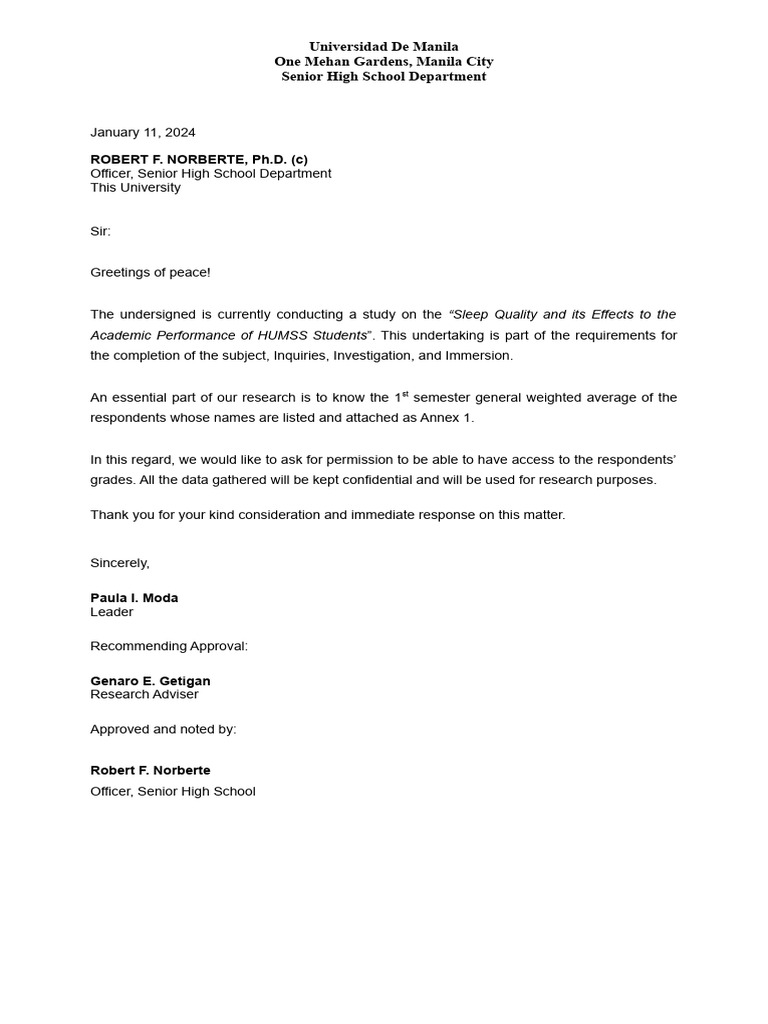 Request Letter Research | PDF