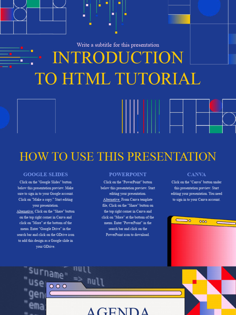 Geometric Abstract Introduction To HTML Tutorial | PDF | Cyberspace | Web Development