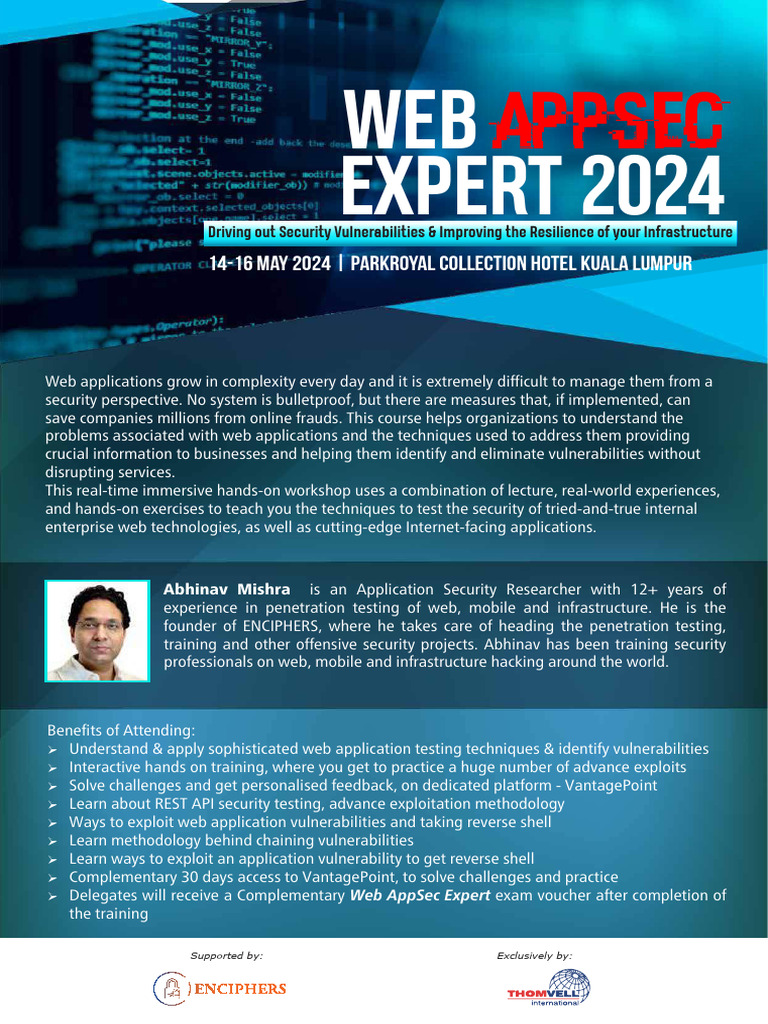 Web AppSec Expert L 14-16 May 2024 L Parkroyal Hotel KL | PDF ...