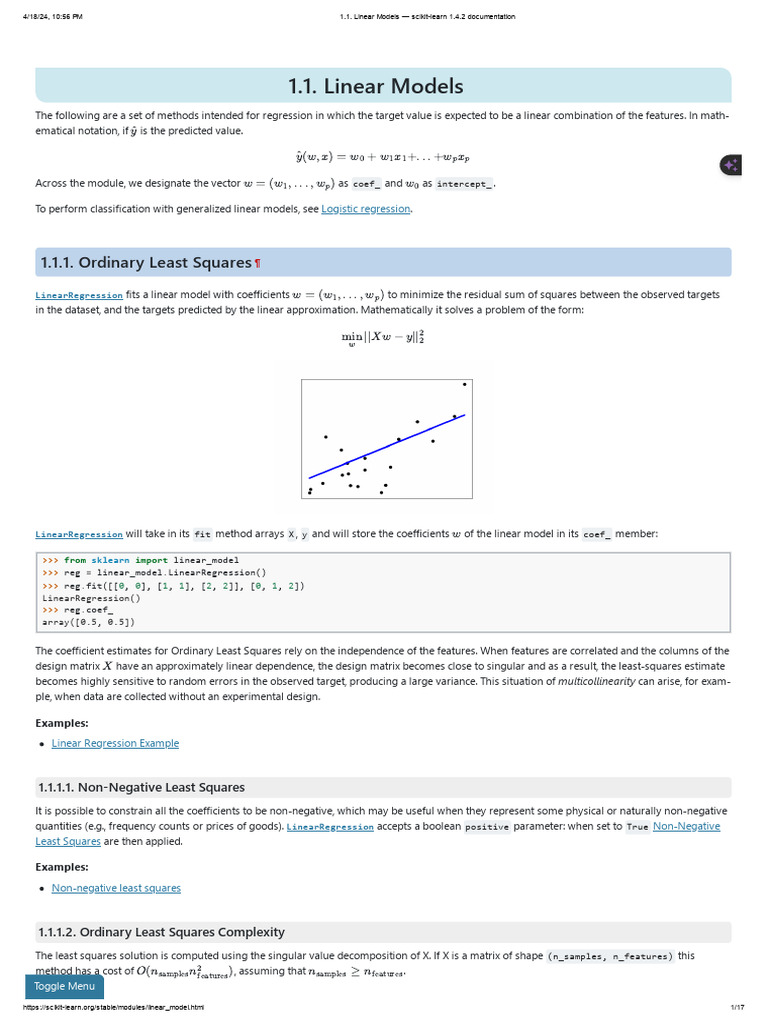 11 Linear Models Scikit Learn 142 Documentation Pdf Logistic Regression Linear