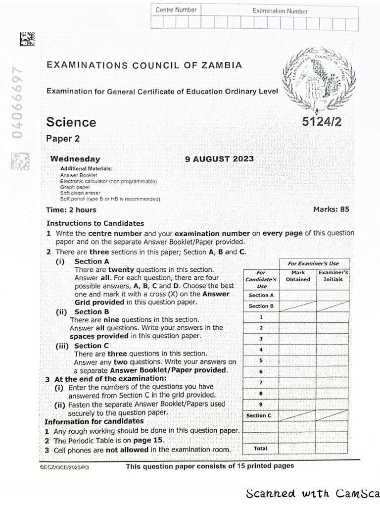 Science P2 2023 Pdf 