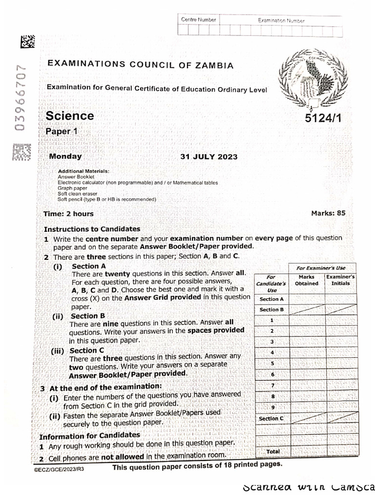 SCIENCE P1 2023 | PDF