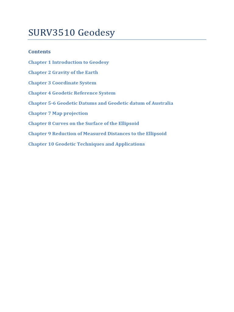 SURV3510 Geodesy Notes | PDF | Geodesy | Surveying