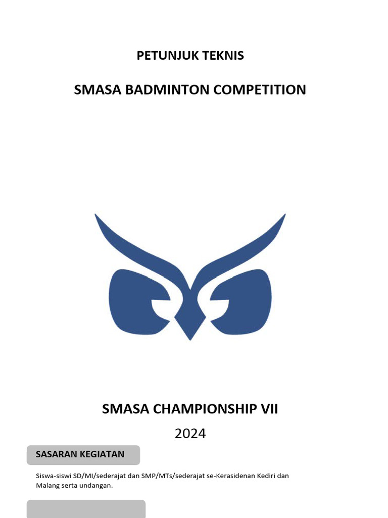 Kompetisi Badminton SMASA 2024 | PDF