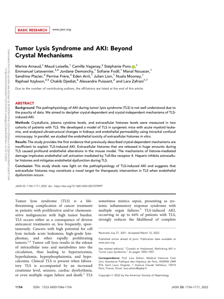 tumor_lysis_syndrome_and_aki__beyond_crystal.14 | PDF | Clinical ...