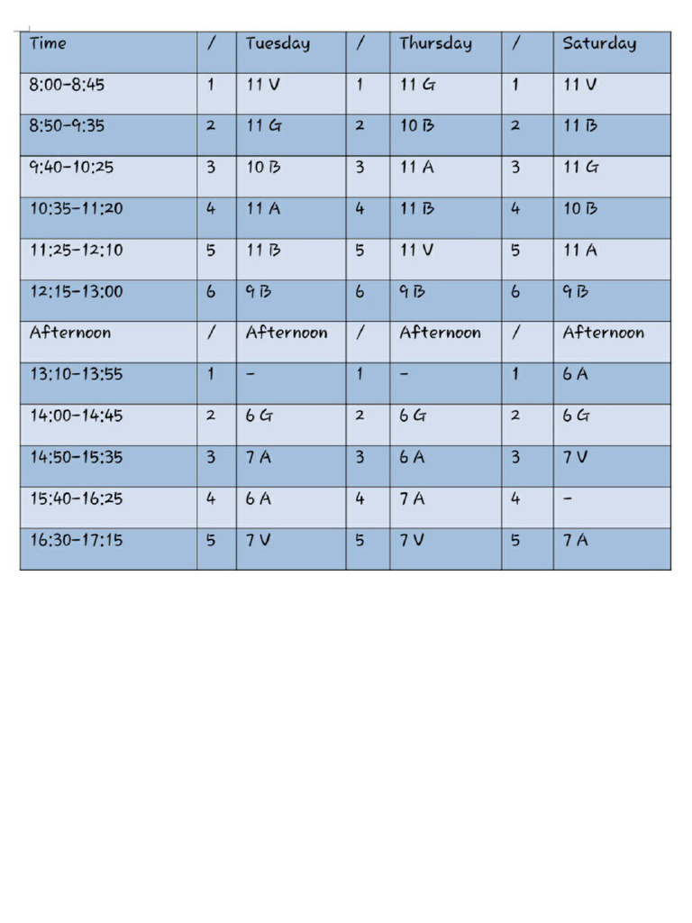 School Timetable | PDF