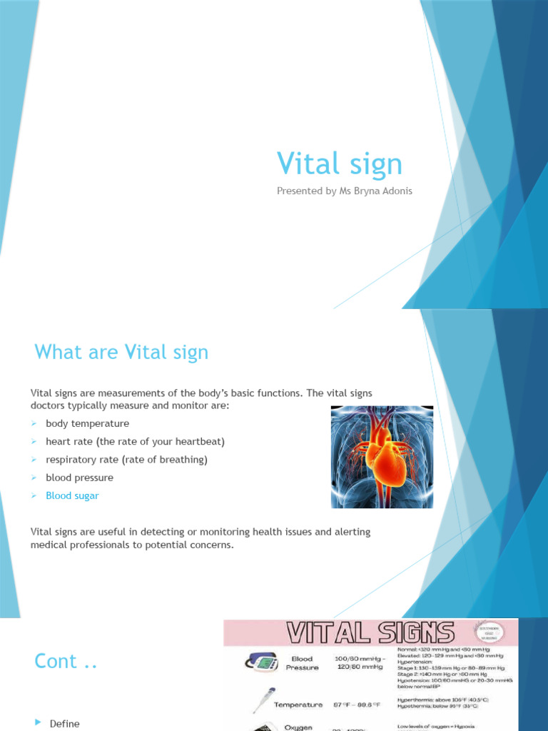 Vital Sign Presentation | PDF | Blood Pressure | Respiratory System