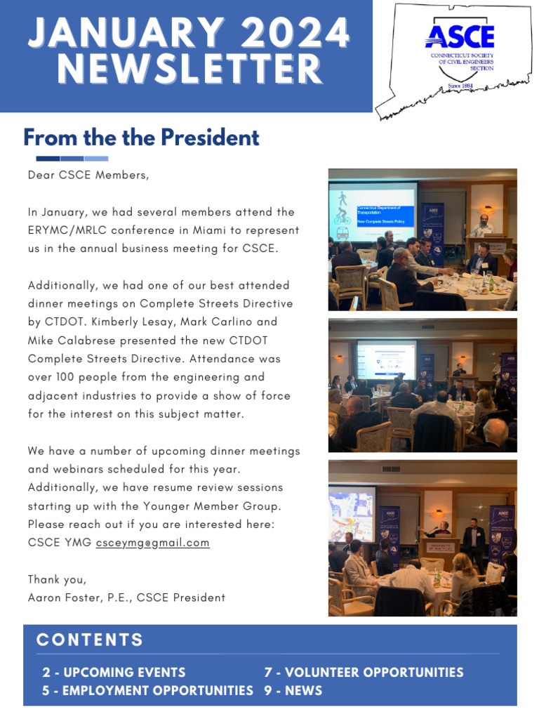 FINAL January 2024 ASCE Newsletter | PDF | Geographic Information ...