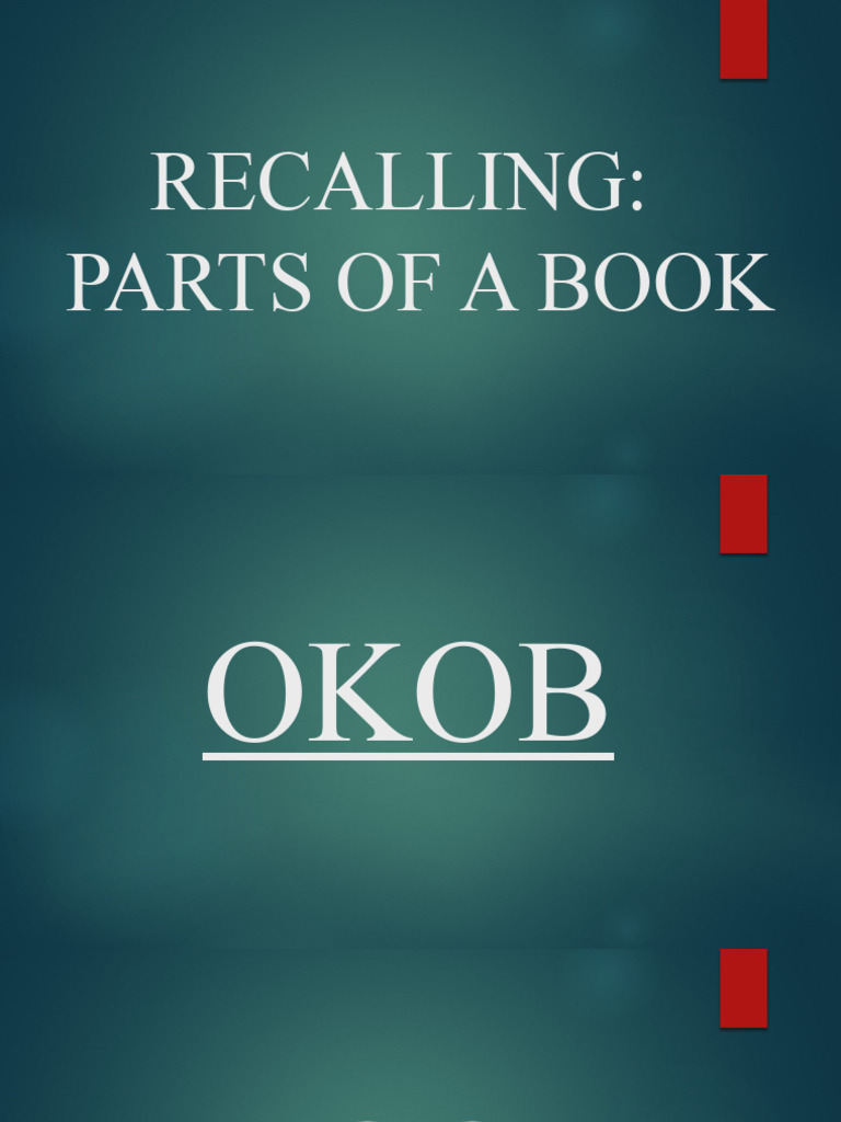 Recalling PARTS OF A BOOK | PDF | Books | Human Communication