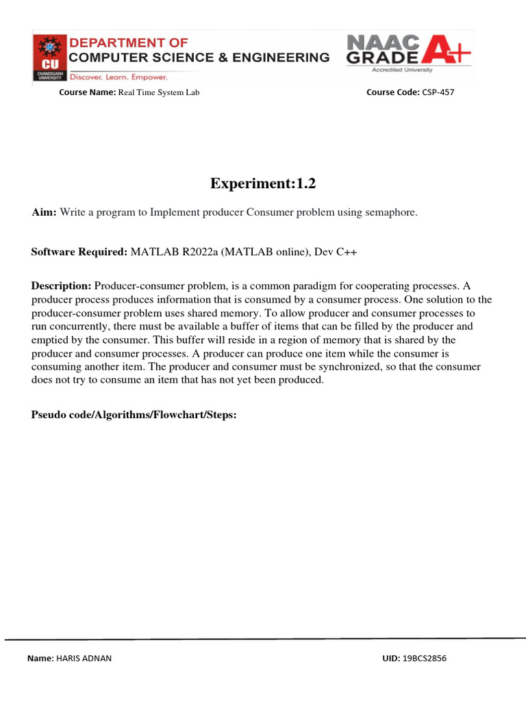 Experiment 1 2 Rts 2848hbh Pdf Concurrent Computing Concurrency Computer Science