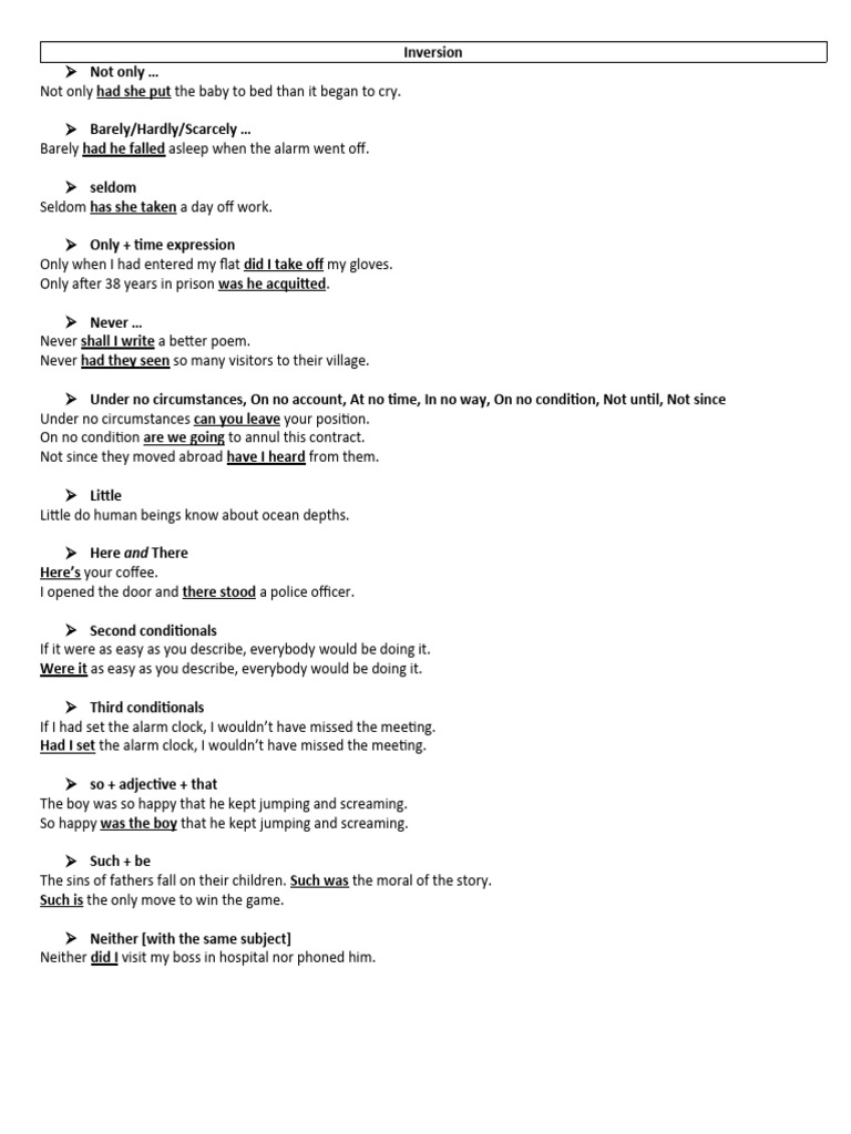 Mastering Inversion in English Grammar | PDF