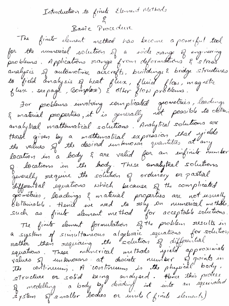 Module 1 Introduction To Fem Pdf