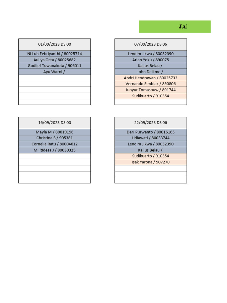OT CREW 3 September | PDF