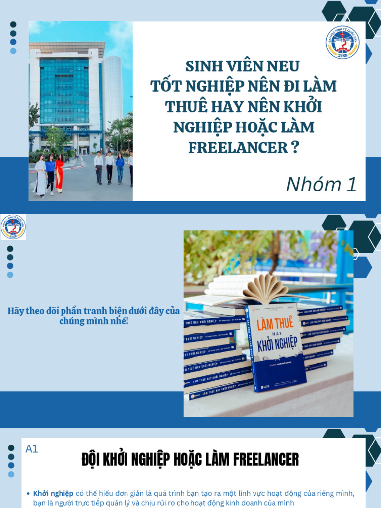 SINH VIÊN NEU TỐT NGHIỆP NÊN ĐI LÀM THUÊ HAY NÊN KHỞI NGHIỆP HOẶC LÀM FREELANCER | PDF