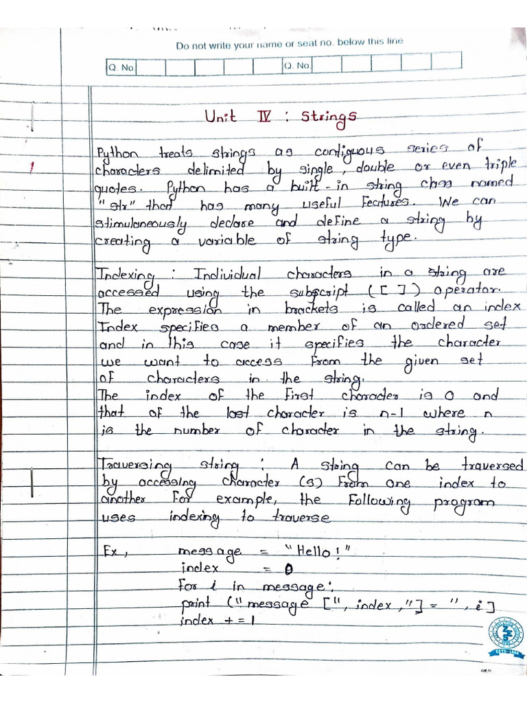 Pps Unit 4 Handwritten Notes | PDF