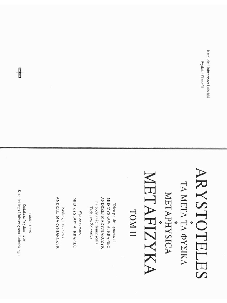 Arystoteles - Metafizyka, T. 2 | PDF
