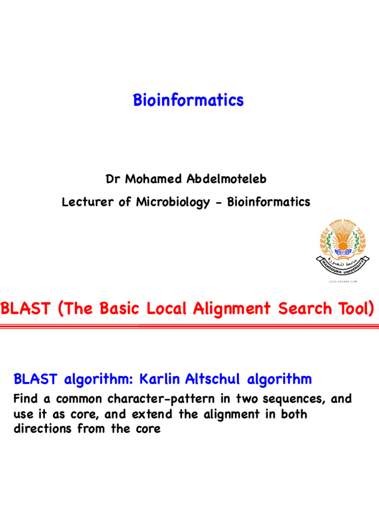 BLAST Lecture Notes | PDF | Amino Acid | Sequence Alignment