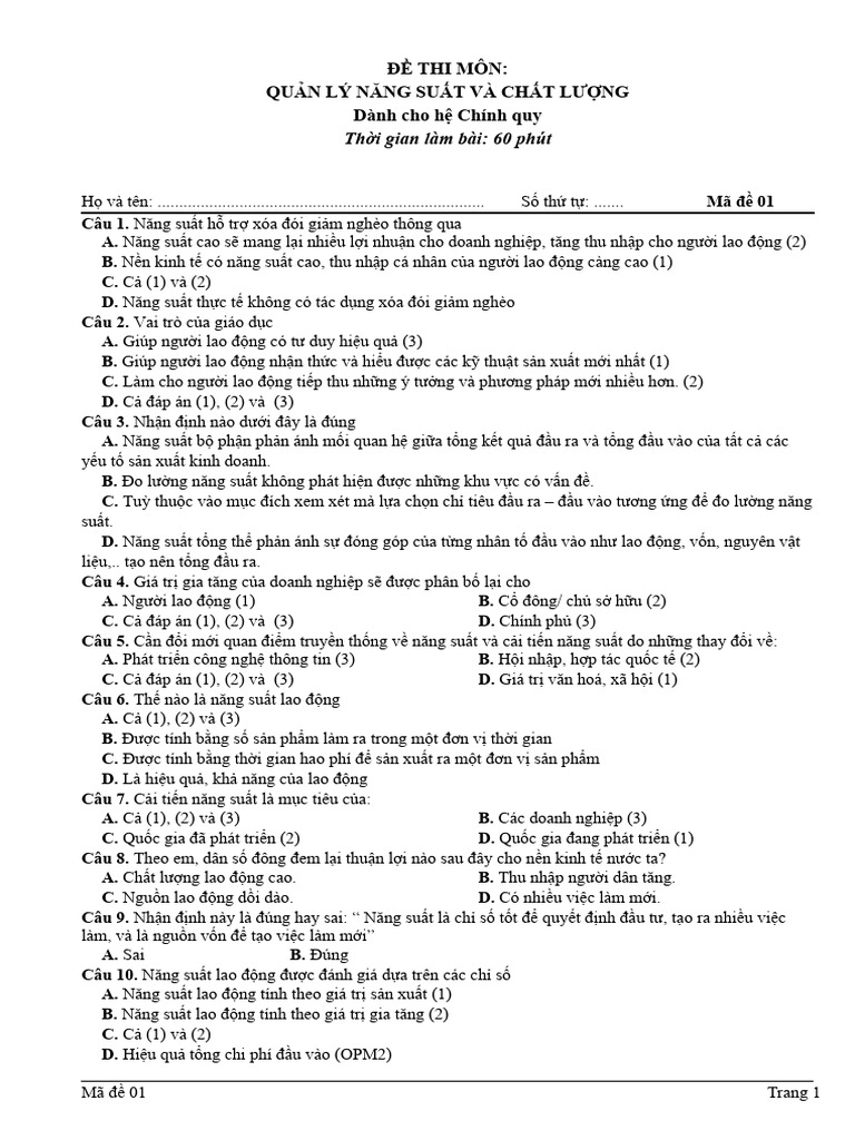 de Thi HP Quan Ly NSCL | PDF