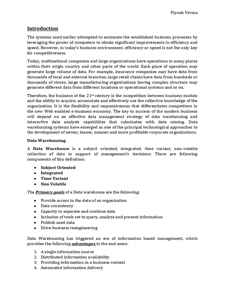 Data Warehousing | PDF | Data Warehouse | Warehouse