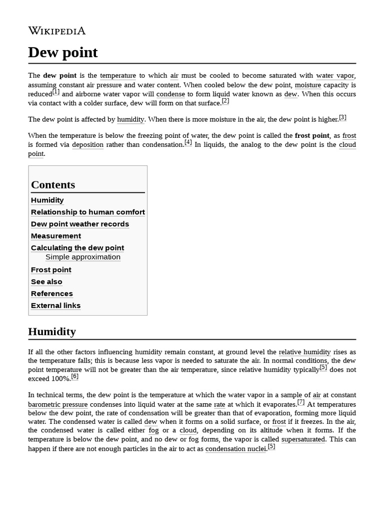 Dew_point | PDF | Humidity | Atmospheric Sciences