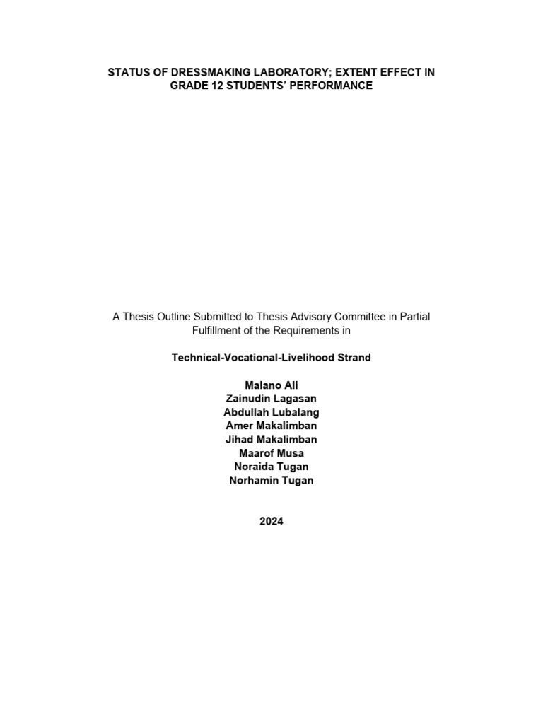 Dressmaking Lab Impact on Grade 12 Performance | PDF