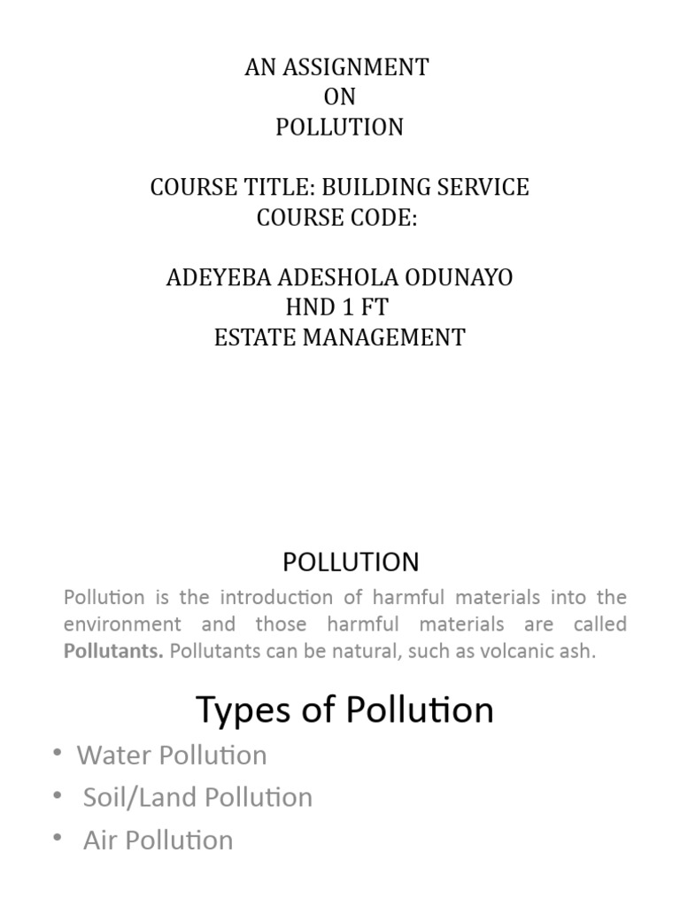 POLLUTION | PDF | Pollution | Water Pollution