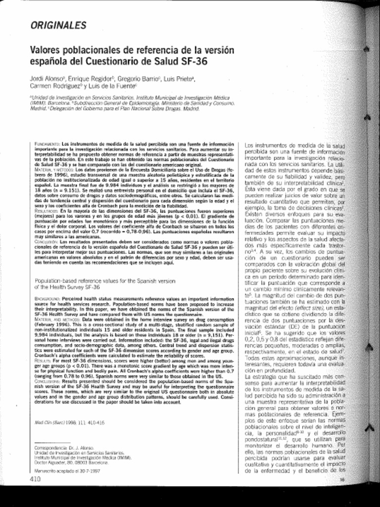 sf-32 normas antiguas 98 | PDF