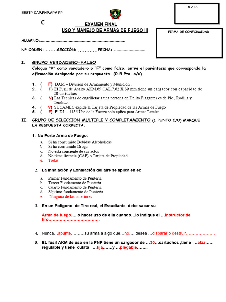 Examen Final C | PDF | Armas de fuego | Revista (armas de fuego) Examen Final C | PDF | Armas de fuego | Revista (armas de fuego)