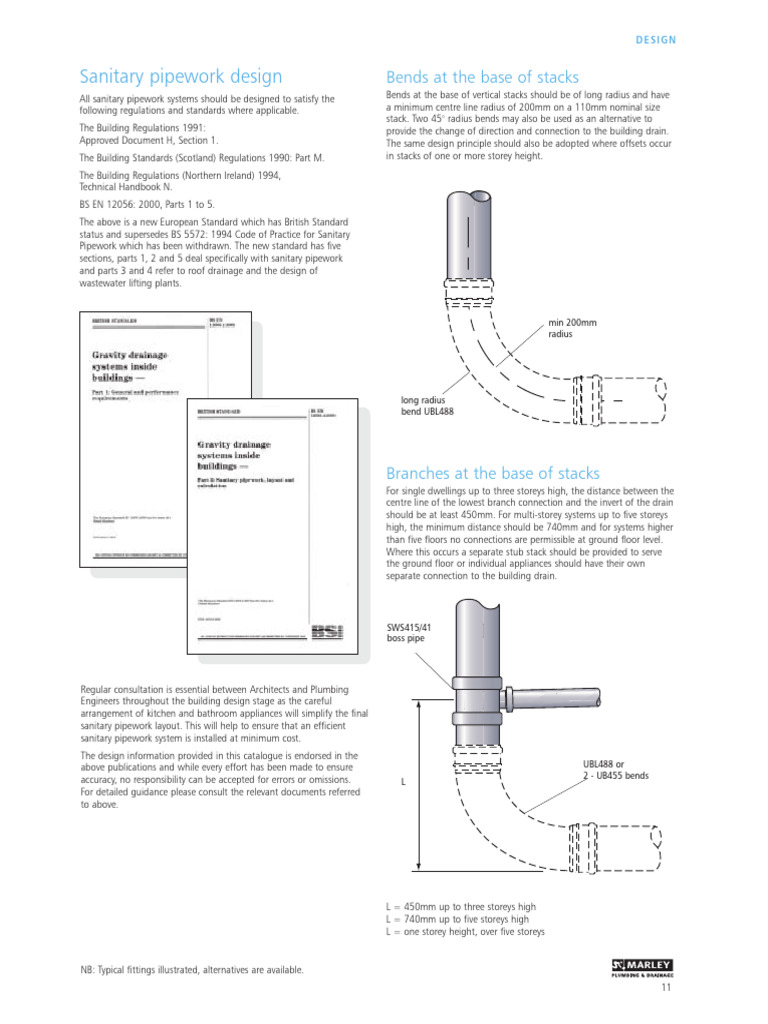 Sanitary Pipework Design: Bends at The Base of Stacks | PDF | Civil ...