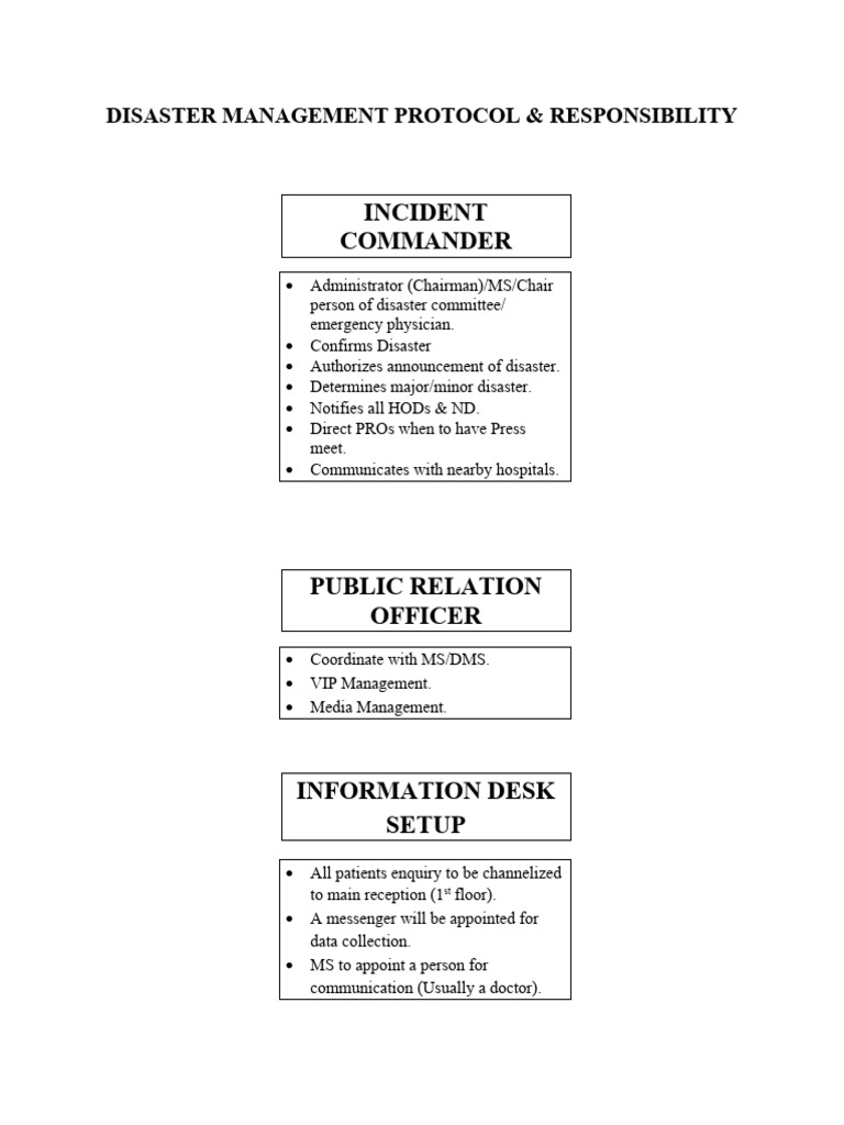 Hospital Disaster Management Protocol | PDF | Medical Specialties ...
