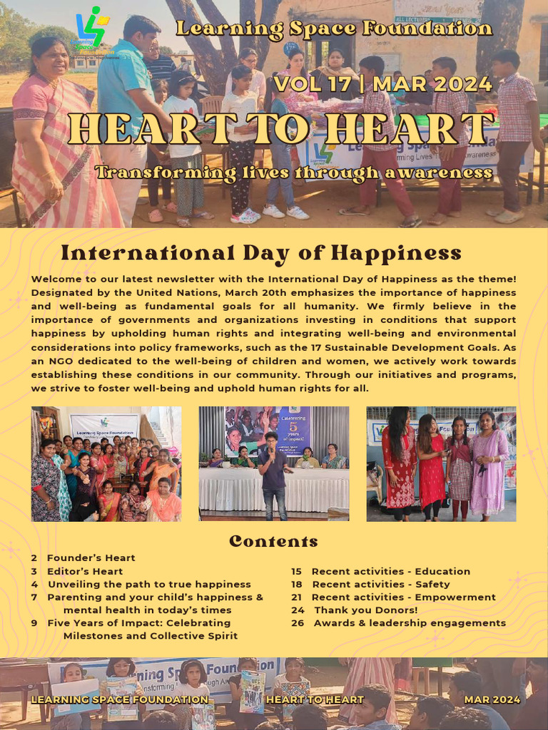 Heart To Heart - March 2024 - Compressed | PDF | Happiness | Parenting