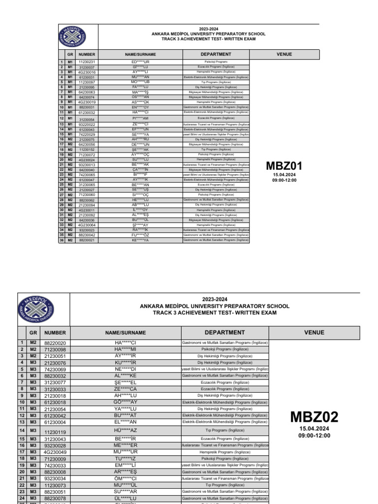 Tat 3 Student List. | PDF
