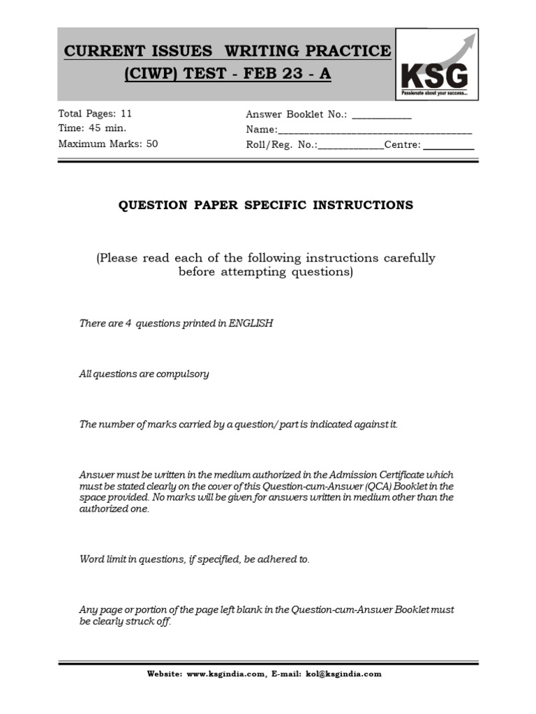 Ciwp Test - Feb 23 - A | PDF | Human Communication