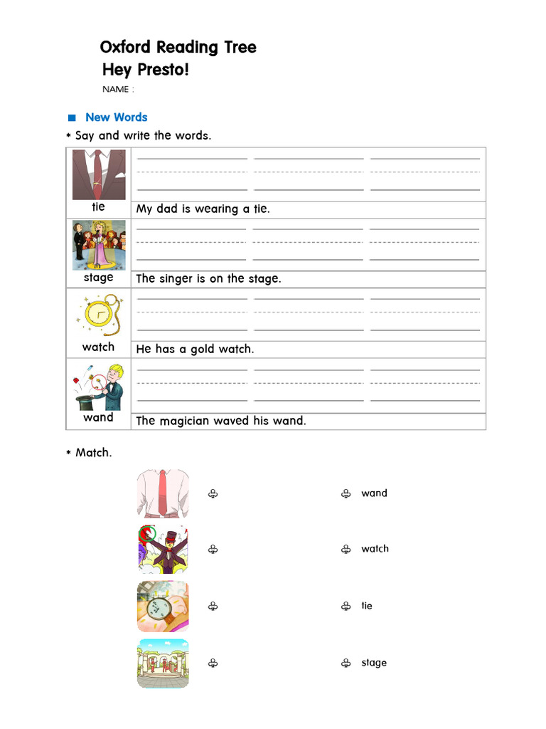 Oxford Reading Tree: Hey Presto! Worksheet | PDF | Poetry | General Fiction