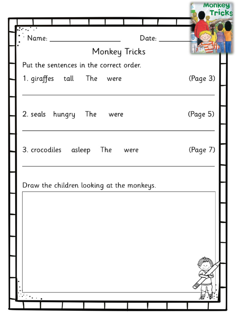 Monkey Tricks Worksheet | PDF