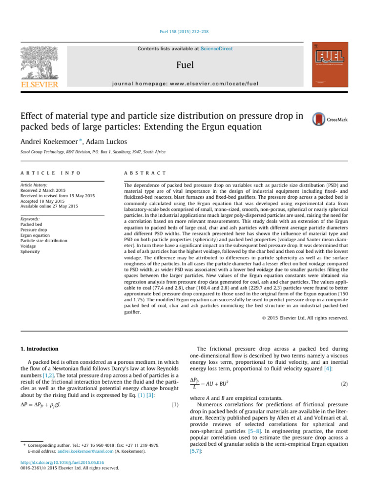 ERGUN | PDF | Gases | Fluid Dynamics