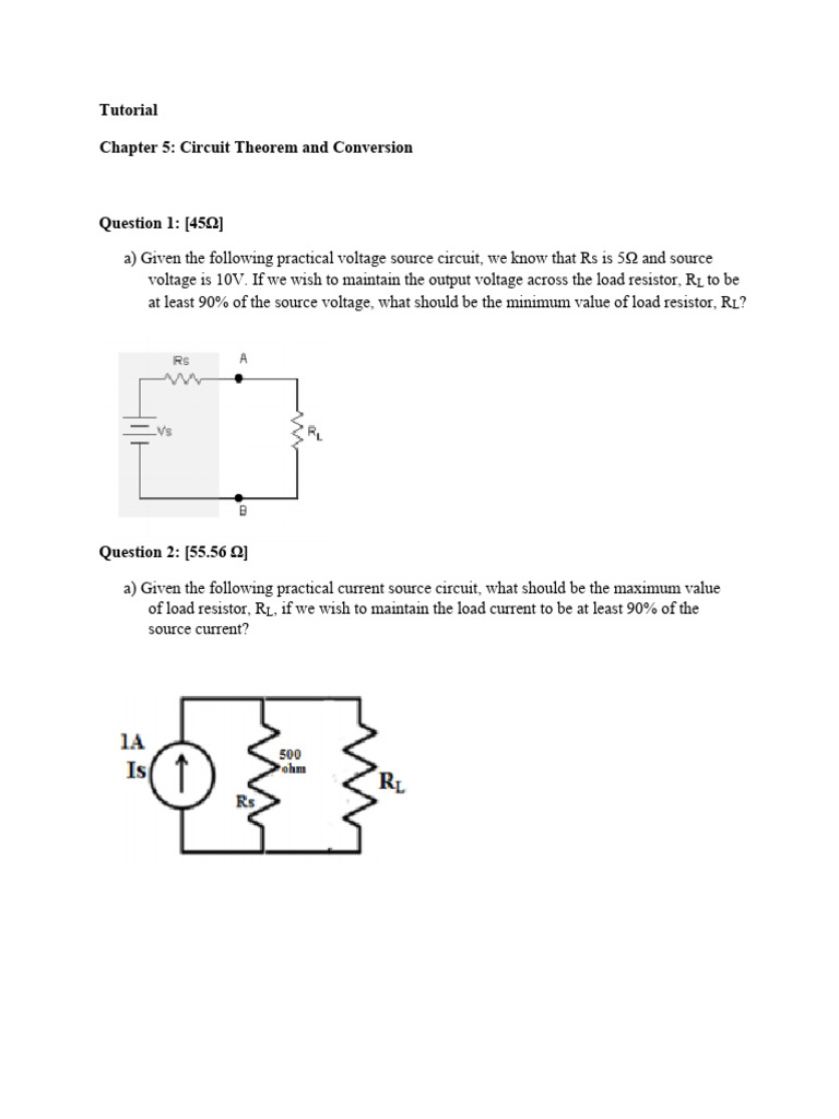 Circuit Theorems and Resistor Calculations | PDF