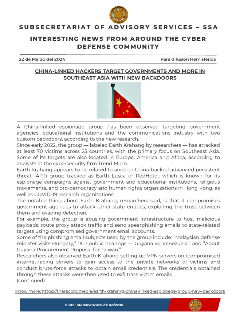 Interesting News From Cyber Defense Community 03.22.2024 | PDF | Cyberwarfare | Security