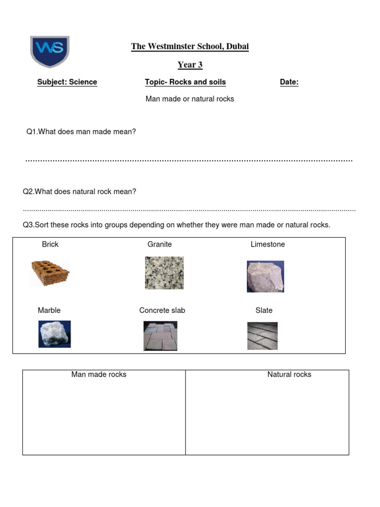 Rocks and soils - reinforcementworksheet -1 - 2024 | PDF | Rock ...