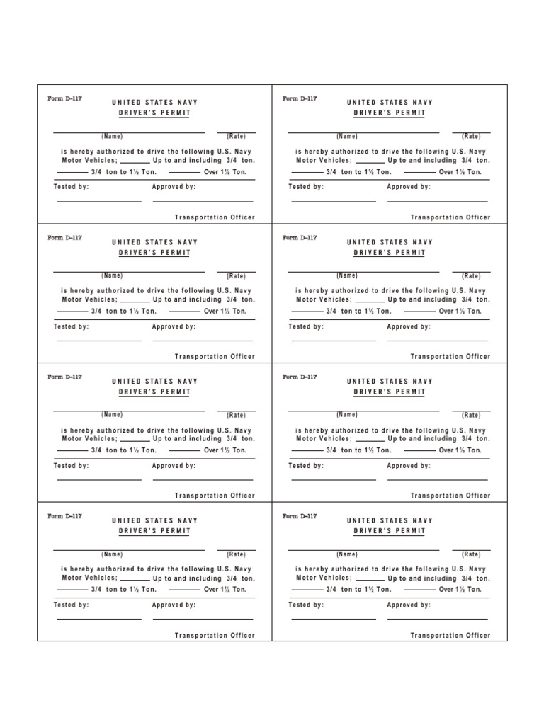 USN Driver - S Permit | PDF | Vehicles | Transport
