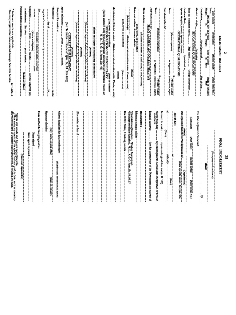 Service Record Even Pages | PDF
