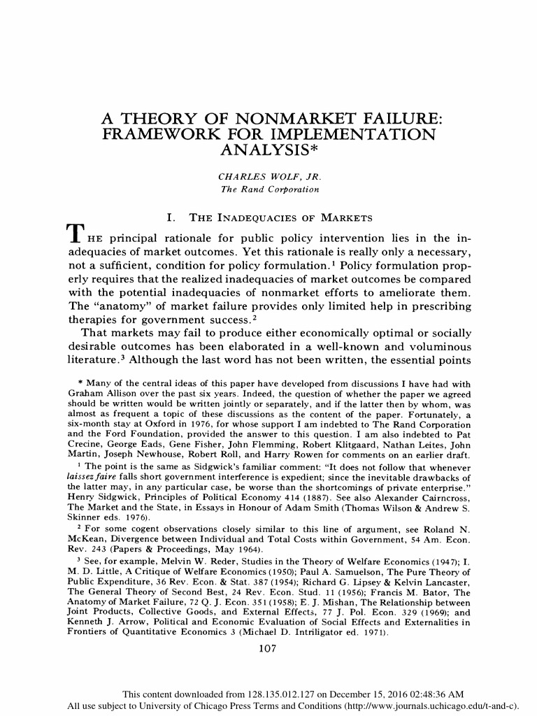 Nonmarket Failure Analysis Framework | PDF | Externality | Market (Economics)