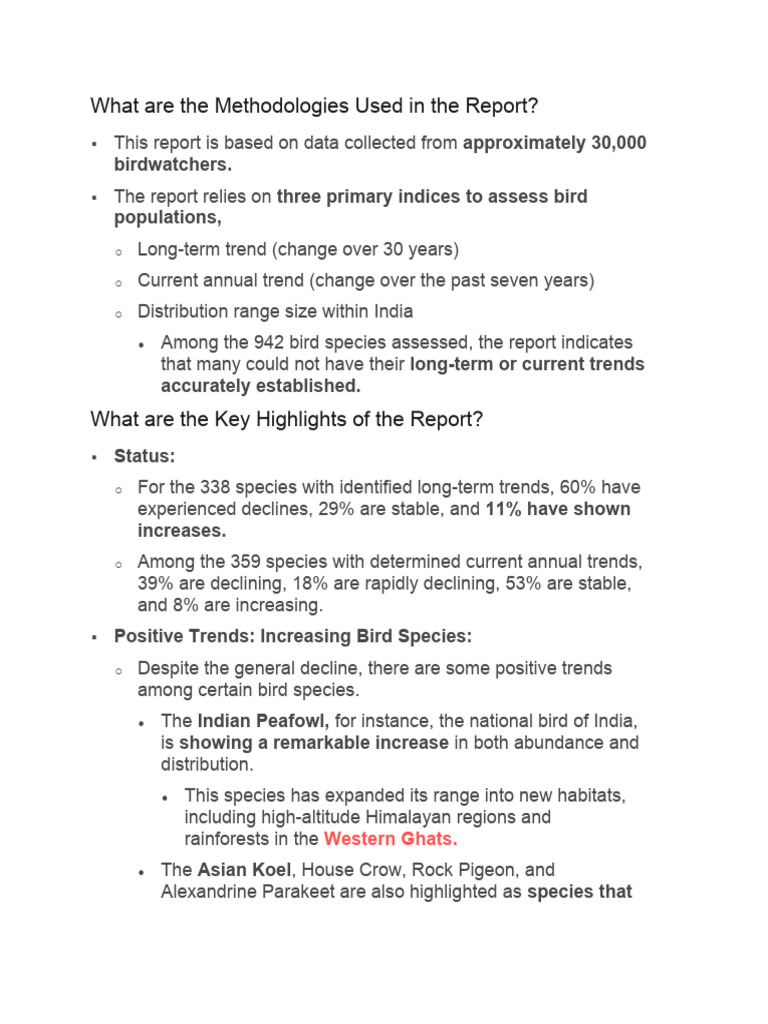 What Are The Methodologies Used in The Report | PDF | Bird Migration ...