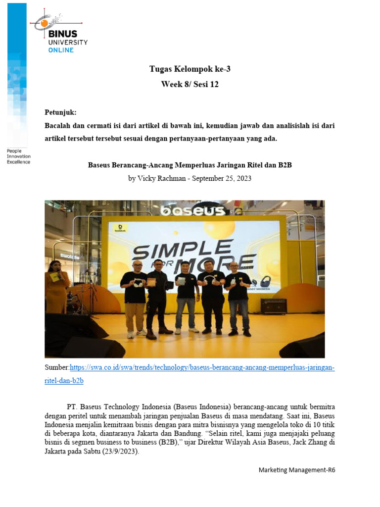 TK3-W8-S12-R5 Marketing Management Rev Sept 23 | PDF | Bisnis
