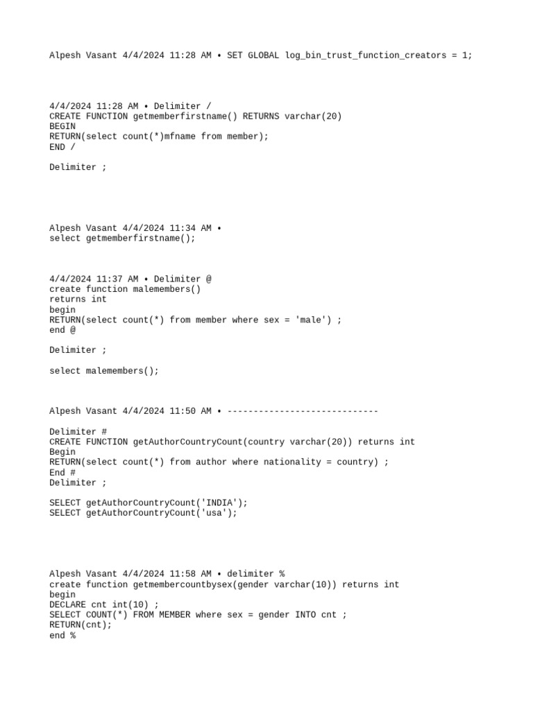 Functions SQL | PDF | Sql | Computer File Formats