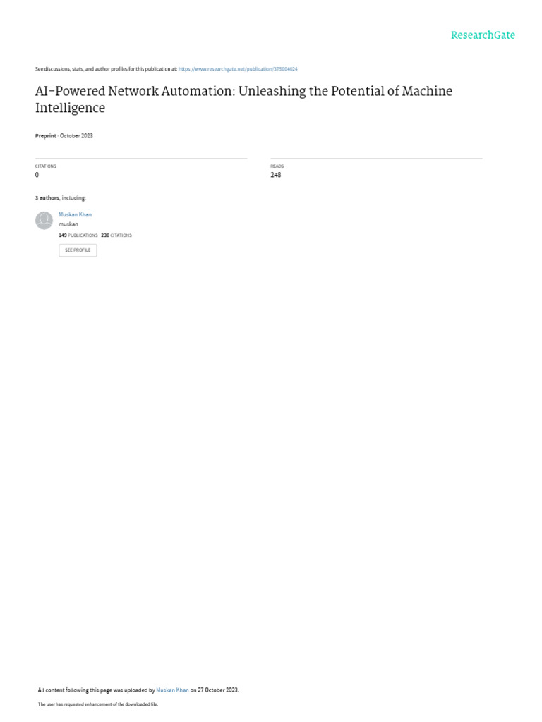 AI Network Automation Insights | PDF | Artificial Intelligence ...