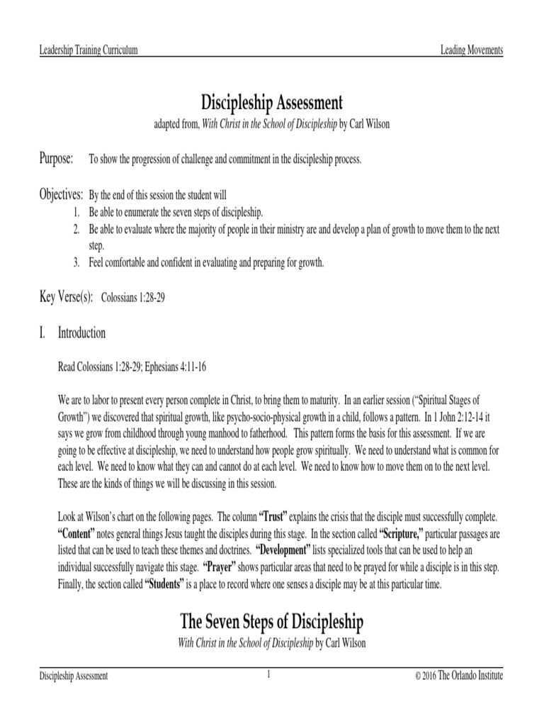 The Seven Steps of Discipleship Toi Edu | PDF | Jesus | Disciple ...